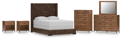 Click here for Steenlage Queen Upholstered Bed with Mirrored Dres... prices