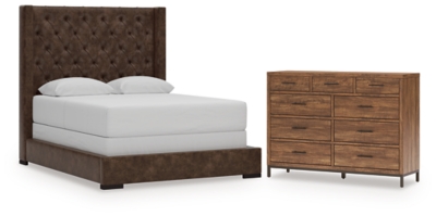 Click here for Steenlage Queen Upholstered Bed with Dresser  Brow... prices
