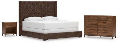 Click here for Steenlage King Upholstered Bed with Dresser and Ni... prices