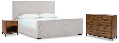 Click here for Steenlage King Upholstered Bed with Dresser and Ni... prices