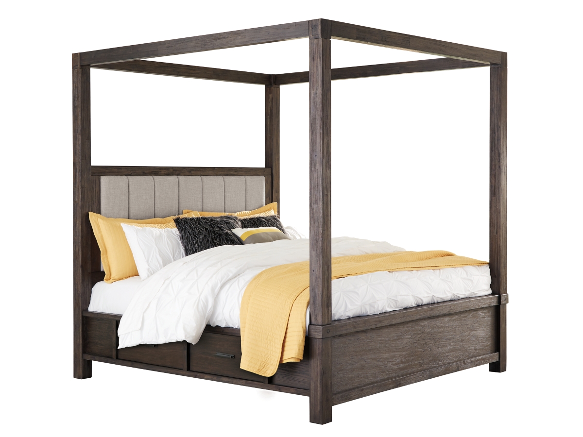 Dellbeck King Canopy Bed with 4 Storage Drawers with Dresser