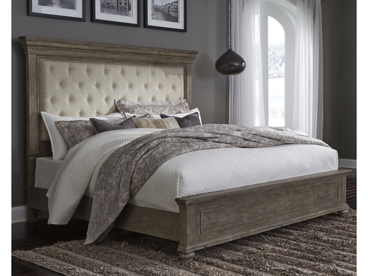 Johnelle California King Panel Bed with Upholstered Headboard