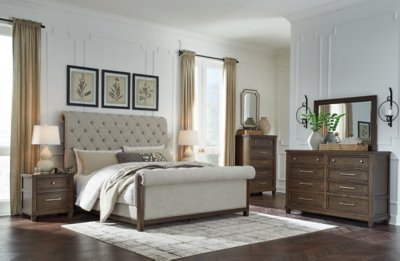 Click here for Hillcott California King Upholstered Bed with Mirr... prices