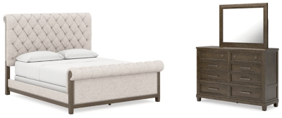 Click here for Hillcott California King Upholstered Bed with Mirr... prices