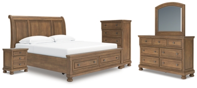 Click here for Vandenmore King Storage Sleigh Bed with Mirrored D... prices