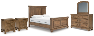 Click here for Vandenmore Queen Panel Bed with Mirrored Dresser a... prices