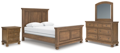 Click here for Vandenmore Queen Panel Bed with Mirrored Dresser a... prices