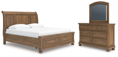 Click here for Vandenmore King Storage Sleigh Bed with Mirrored D... prices