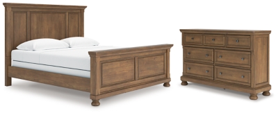 Click here for Vandenmore King Panel Bed with Dresser  Medium Bro... prices