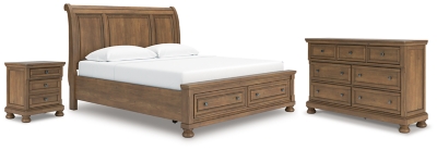 Click here for Vandenmore King Storage Sleigh Bed with Dresser an... prices
