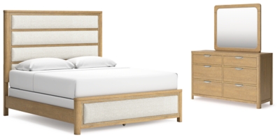 Click here for Rencott King Upholstered Bed with Mirrored Dresser... prices