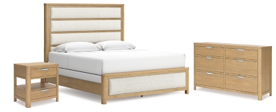 Click here for Rencott California King Upholstered Bed with Dress... prices