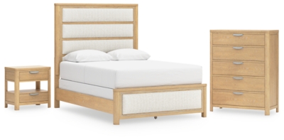 Click here for Rencott Queen Upholstered Bed with Chest and Night... prices