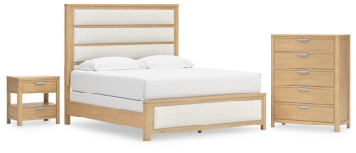 Click here for Rencott King Upholstered Bed with Chest and Nights... prices