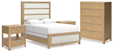 Click here for Rencott Queen Upholstered Bed with Chest and 2 Nig... prices