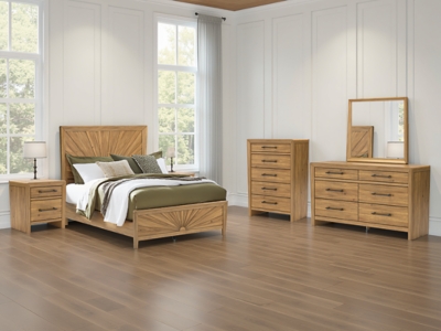 Click here for Takston Queen Panel Bed  Light Brown prices