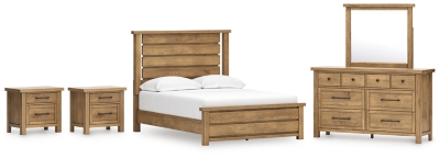 Click here for Kristiland Queen Panel Bed with Mirrored Dresser a... prices