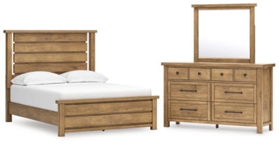Click here for Kristiland Queen Panel Bed with Mirrored Dresser... prices