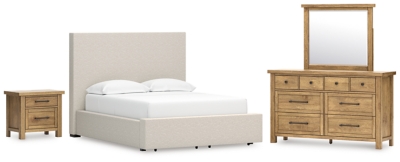 Click here for Kristiland Queen Upholstered Storage Bed with Mirr... prices