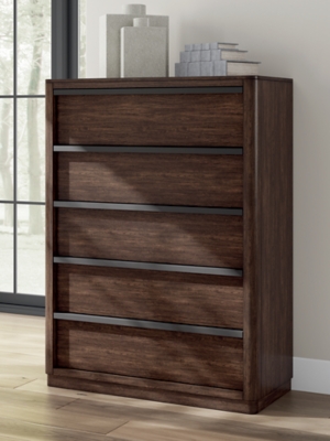 Click here for Kendamor 5 Drawer Chest of Drawers  Dark Brown prices