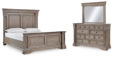 Click here for Blairhurst King Panel Bed with Mirrored Dresser  L... prices