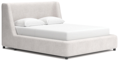 Click here for Neo Queen Upholstered Boucle Wingback Bed  White/G... prices