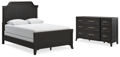 Click here for Welltern Queen Panel Bed with Dresser  Black prices