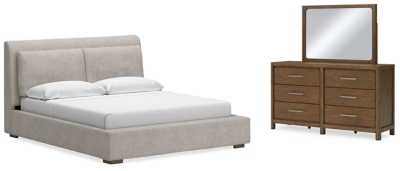 Click here for Cabalynn King Upholstered Bed with Mirrored Dresse... prices