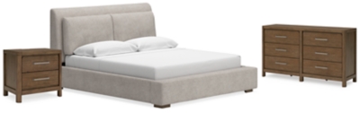 Click here for Cabalynn Queen Upholstered Bed with Dresser and Ni... prices