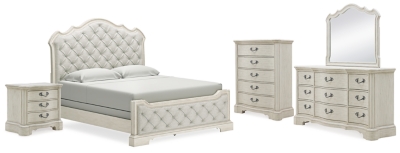 Click here for Arlendyne California King Upholstered Bed with Mir... prices