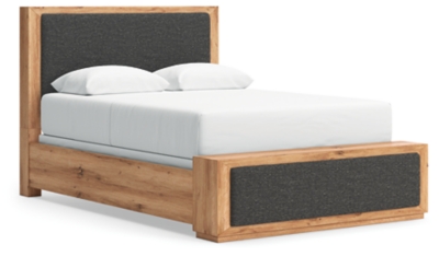 Click here for Bracken Queen Upholstered Panel Bed  Light Brown prices