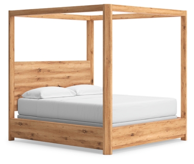 Click here for Bracken California King Canopy Bed  Light Brown prices