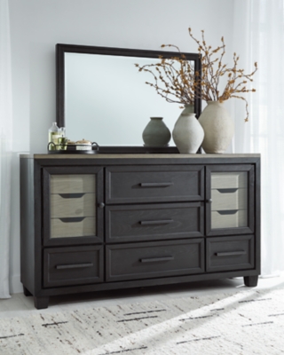 Click here for Foyland 11 Drawer Dresser and Mirror  Black/Brown prices