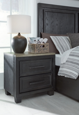 Click here for Foyland 27 2 Drawer Charging Nightstand  Black/Bro... prices
