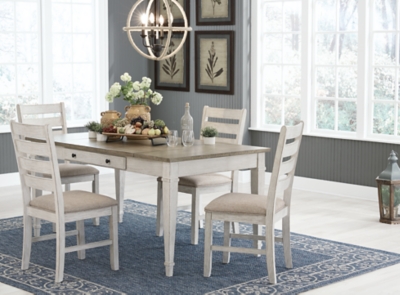 Click here for Skempton Dining Table and 4 Chairs  White/Light Br... prices