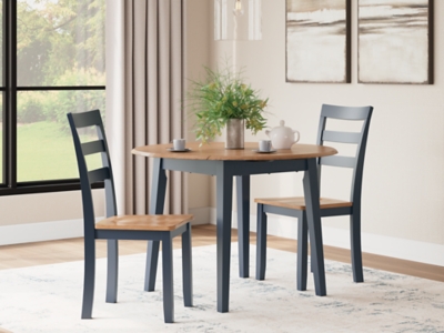 Click here for Gesthaven Dining Table and 2 Chairs  Natural/Blue prices