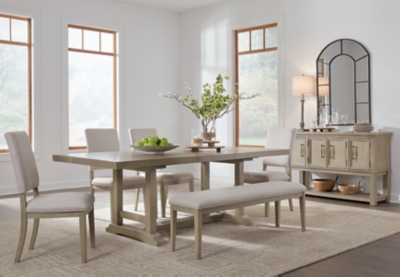 Click here for Vallardia Dining Table and 4 Chairs and Bench  Lig... prices