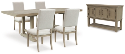 Vallardia Dining Table and 4 Chairs with Storage | Ashley