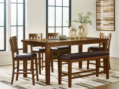 Ralene Counter Height Dining Table and 4 Barstools and Bench | Ashley