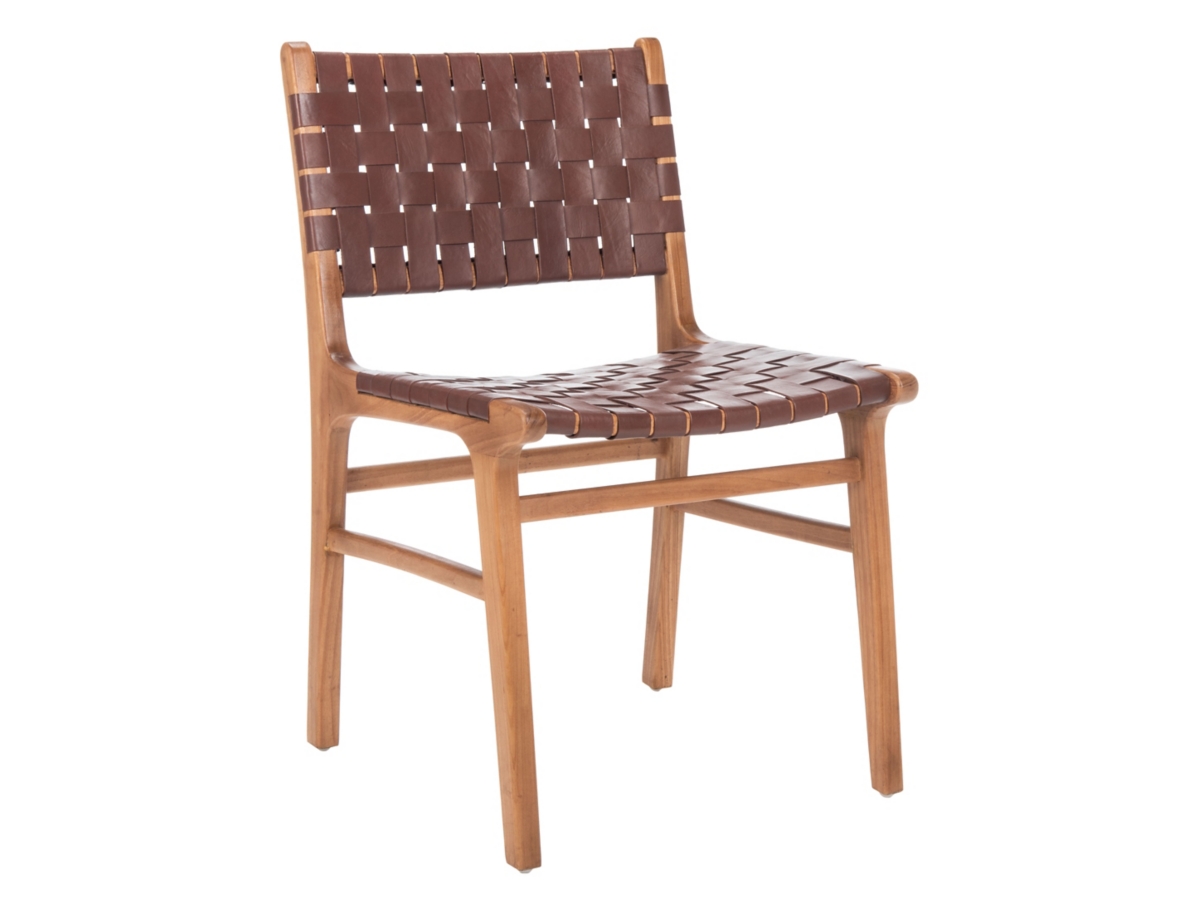 Lattice woven leather dining chair store