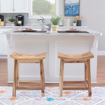 Acacia Saddle Counter Height Bar Stool | Ashley