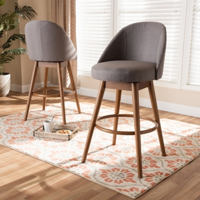 Click here for Baxton Studio Carra Bar Stool (Set of 2)  Gray prices