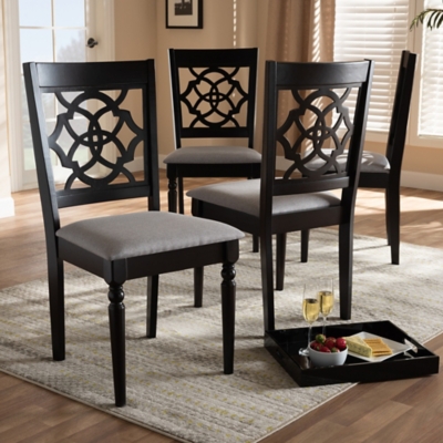 Click here for Baxton Studio Renaud Dining Chairs (Set of 4)  Gra... prices