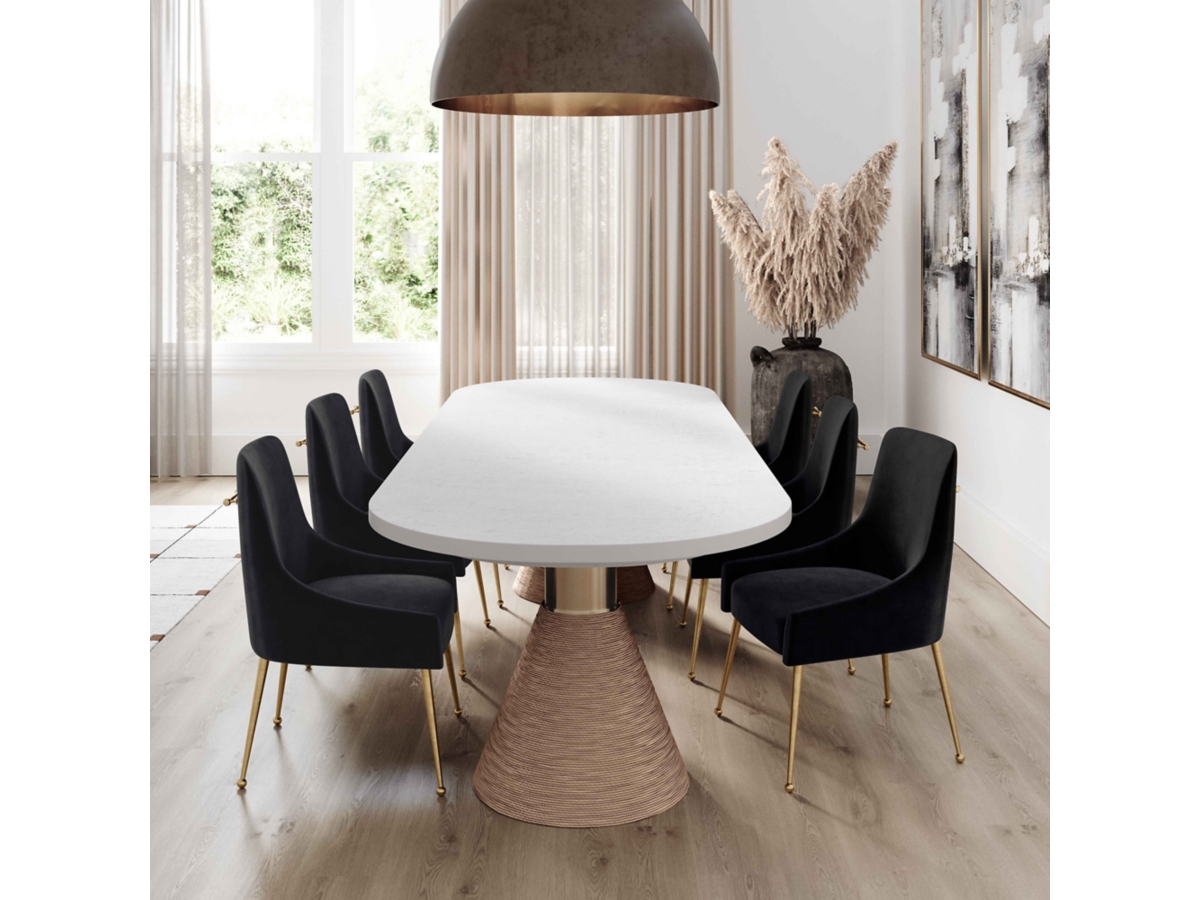 Beatrix black velvet side chair store