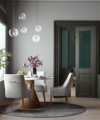 Click here for Beatrix Pleated Back Side Chair  Light Gray/Gold prices