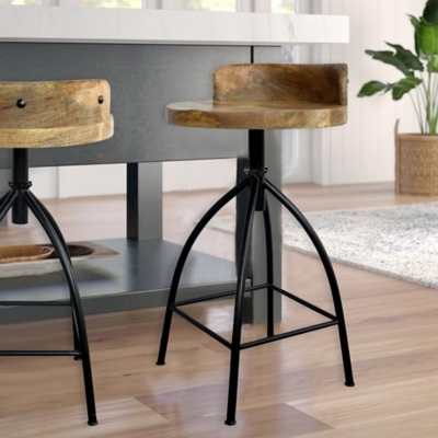 Click here for Benzara.inc Pia Adjustable Swivel Bar Stool  Brown prices