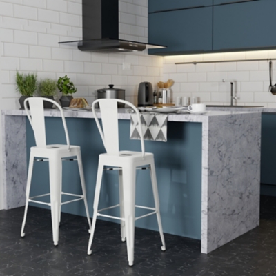 Click here for Simpli Home Fletcher Bar Stool (Set of 2)  White prices
