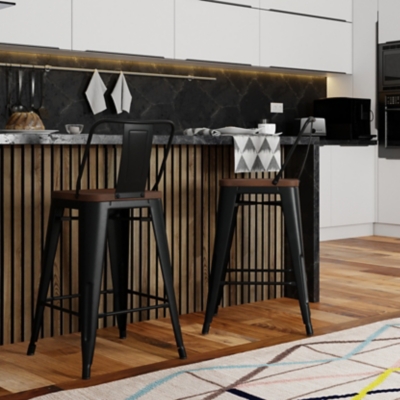 Click here for Simpli Home Rayne Bar Stool (Set of 2)  Black prices