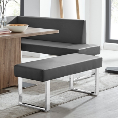 Click here for Amanda 48 Dining Bench  Gray/Chrome prices