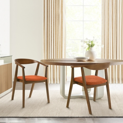 Click here for Santana Dining Chair (Set of 2)  Orange/Walnut prices